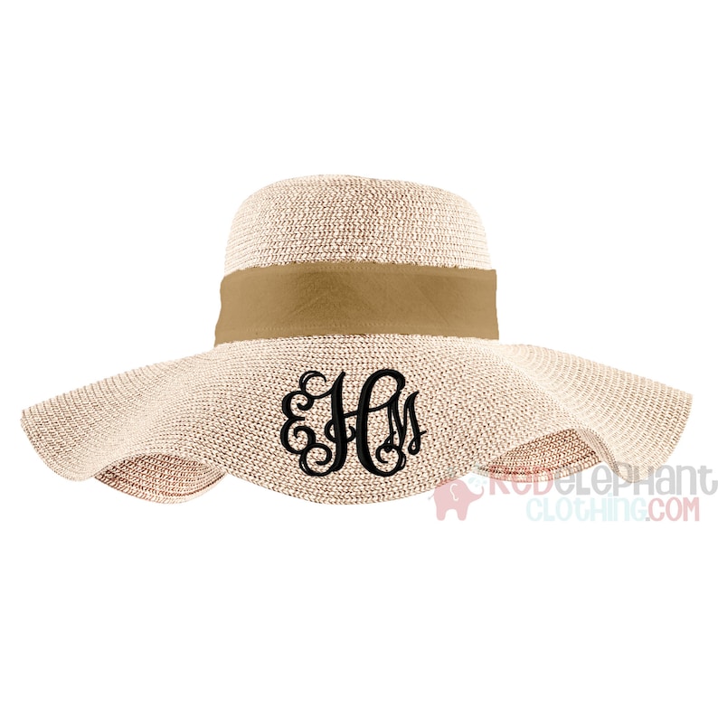 Monogrammed Floppy Hat, Monogrammed Beach Hat, Monogrammed Derby Hat ...