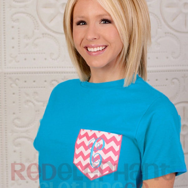 Monogram Pocket Tee - Etsy
