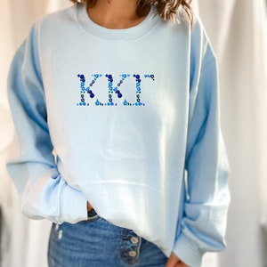 Kappa Kappa Gamma Embroidered Sweatshirt, KG Crew Neck Pullover ...