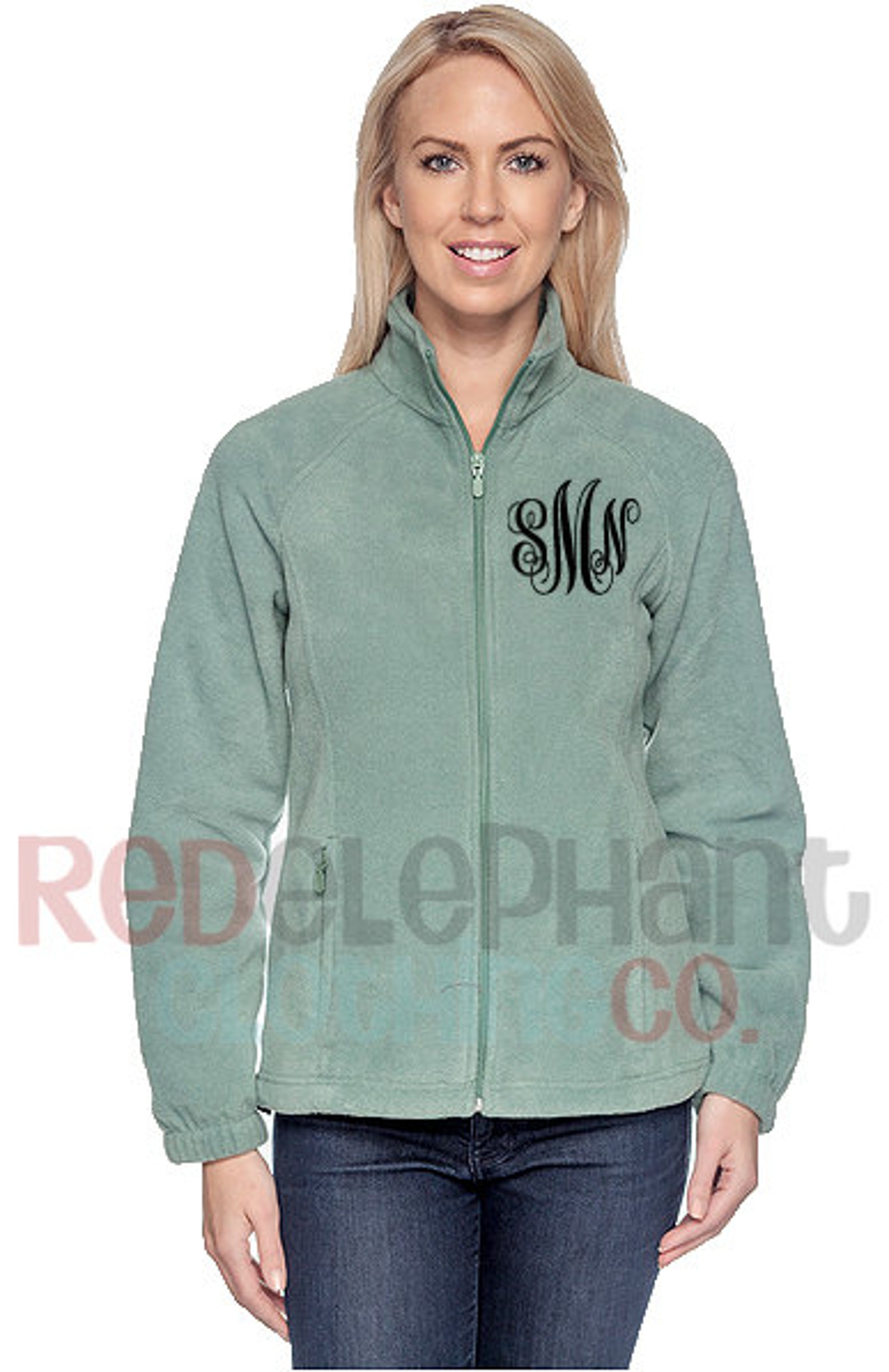 Personalized Full Zip Jacket, Monogram Fall Clothing Fleece Zip up for ...