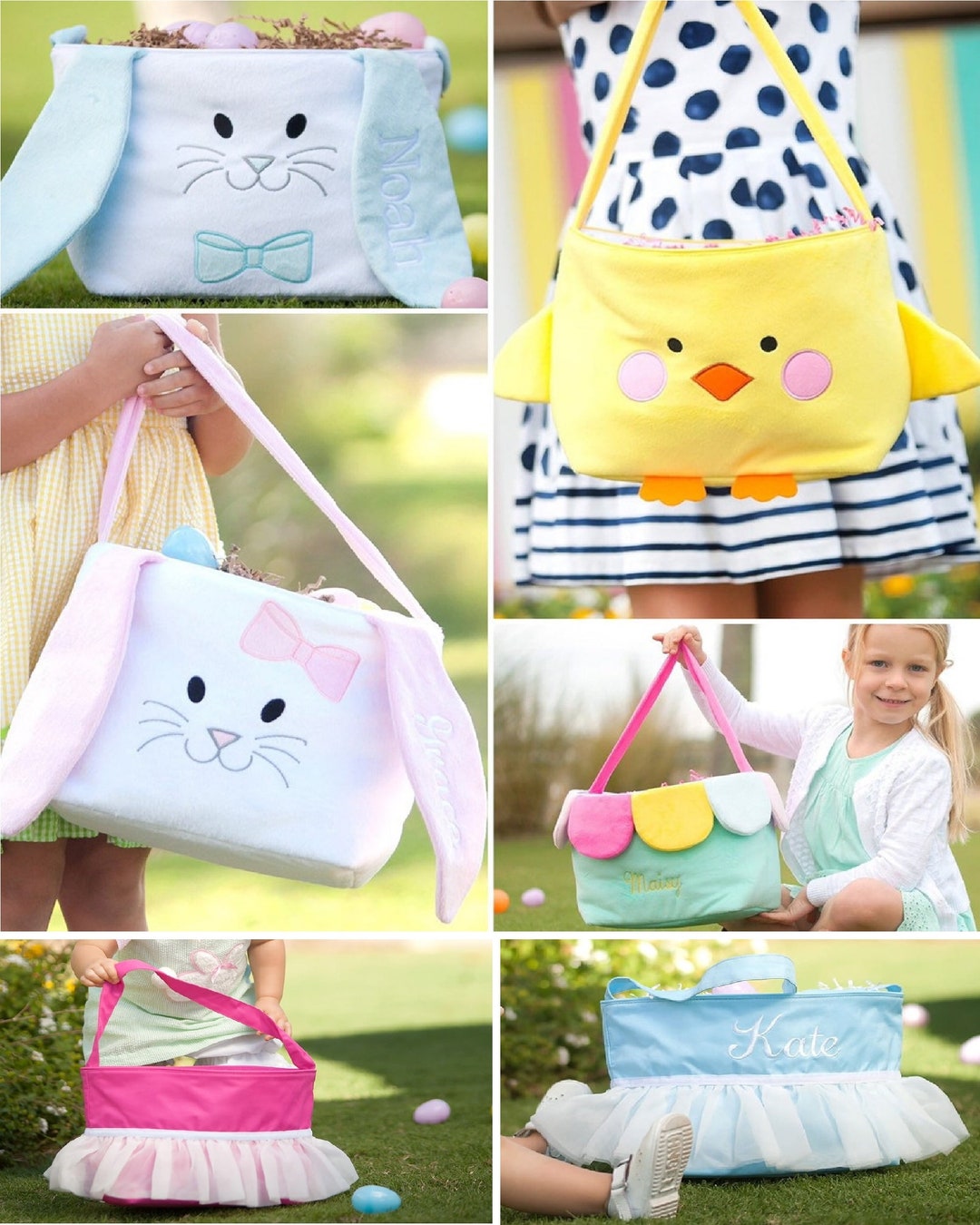 Personalized Easter Basket for Kids Embroidered Easter Tote - Etsy