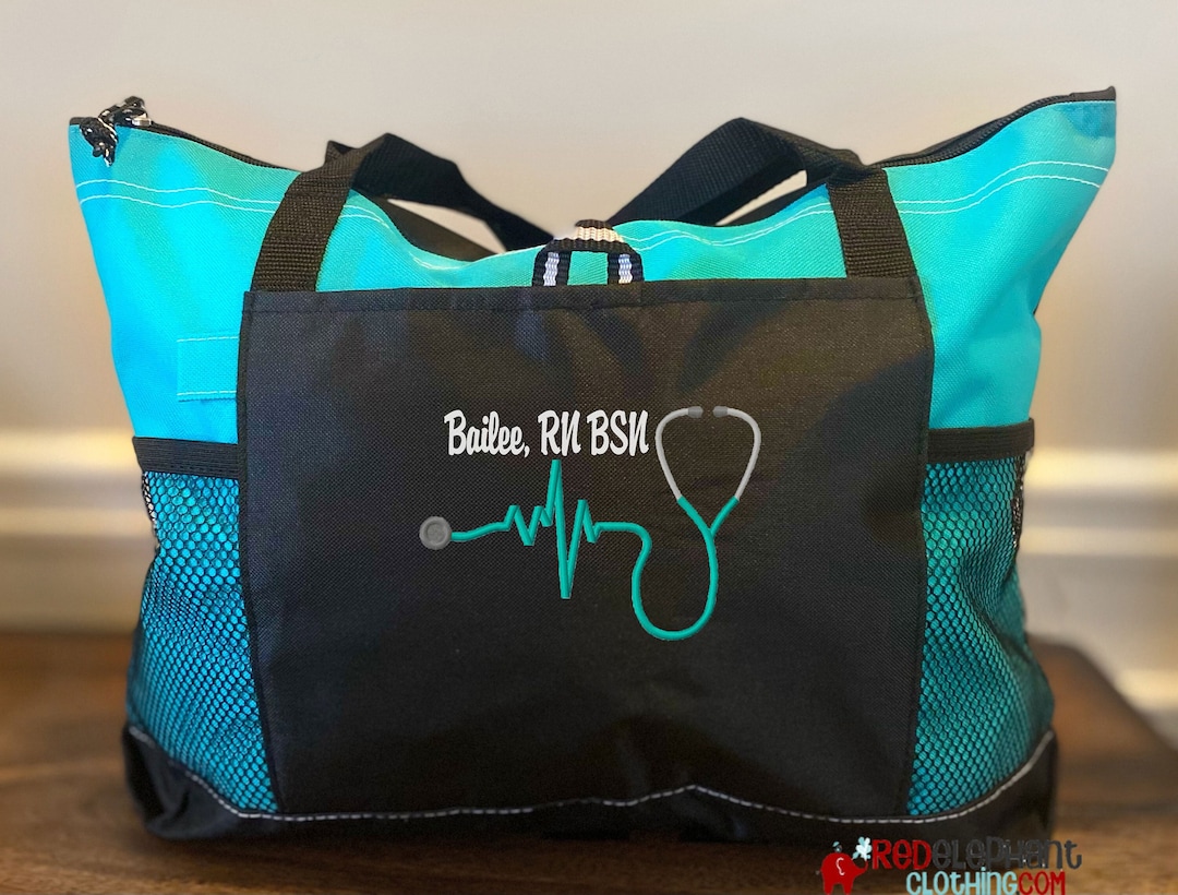 Personalized Nurse Tote Bag, Embroidered Healthcare Clinical Bag ...