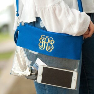 Monogram Clear Wristlet, Stadium Purse, Clear Stadium Bag, Personalized ...