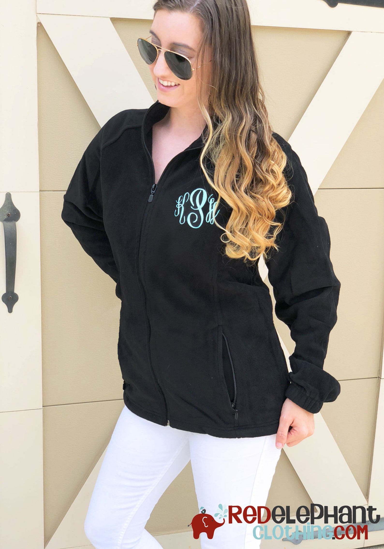 Personalized Full Zip Jacket, Monogram Fall Clothing Fleece Zip up for ...
