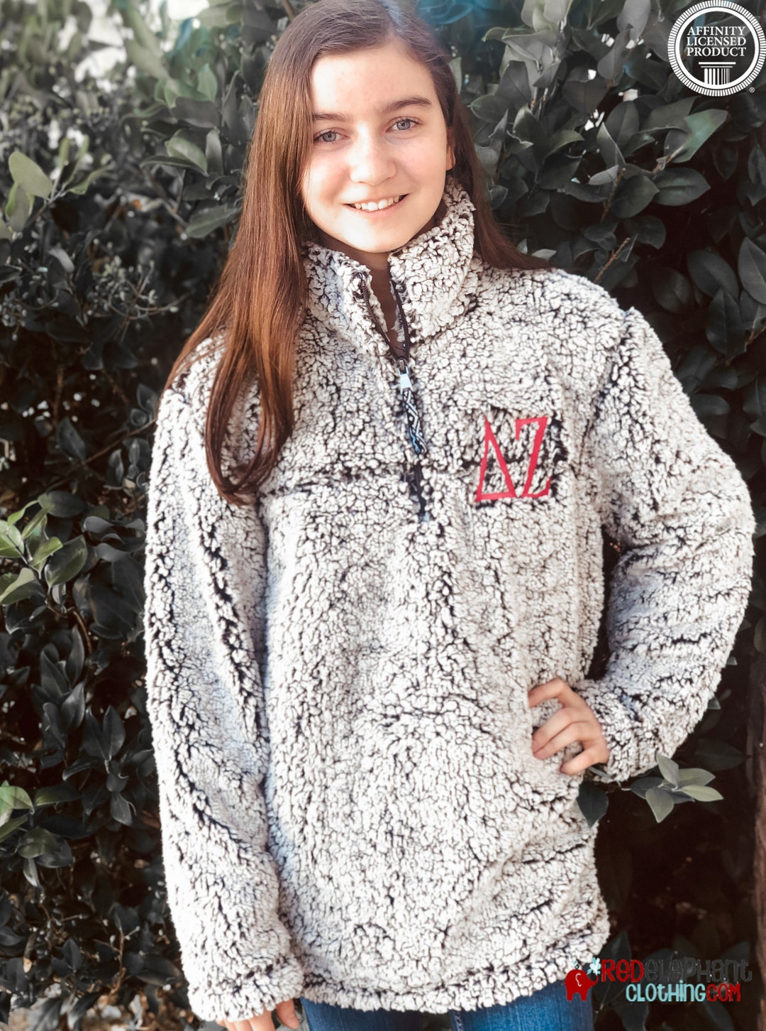 Delta Zeta Sherpa, Sorority Sherpa, Monogram Pullover, Monogram Zip ...
