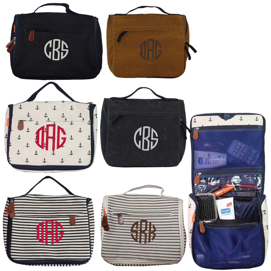 Personalized Hanging Toiletry Bag, Monogram Travel Bag for Overnight ...