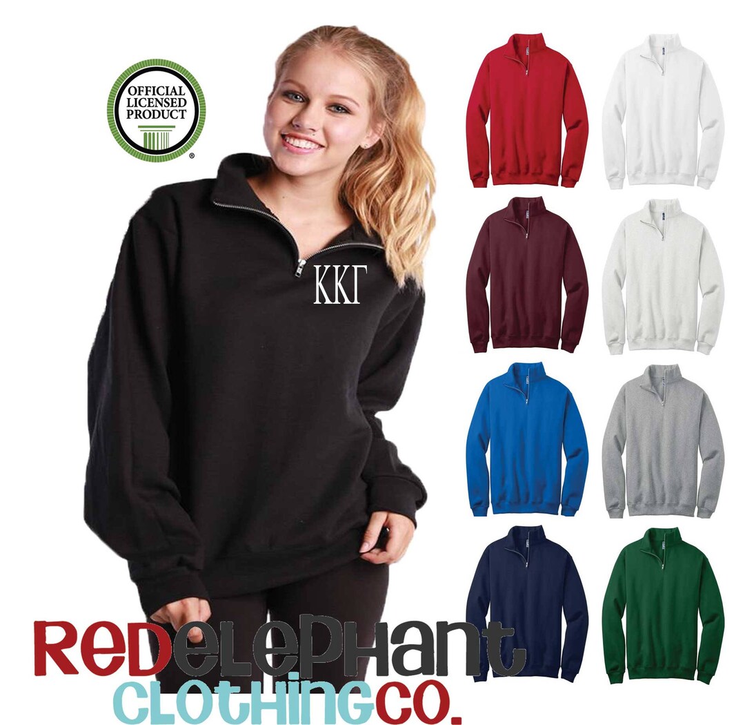 Kappa Kappa Gamma Pullover Quarter Zip Sweatshirt Funnel Neck, Greek ...