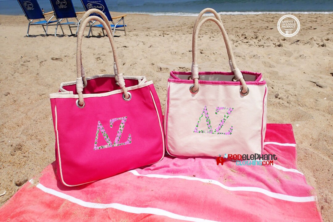 Delta Zeta Sorority Canvas Tote Bag With Rope Handle or Zip Pouch ...