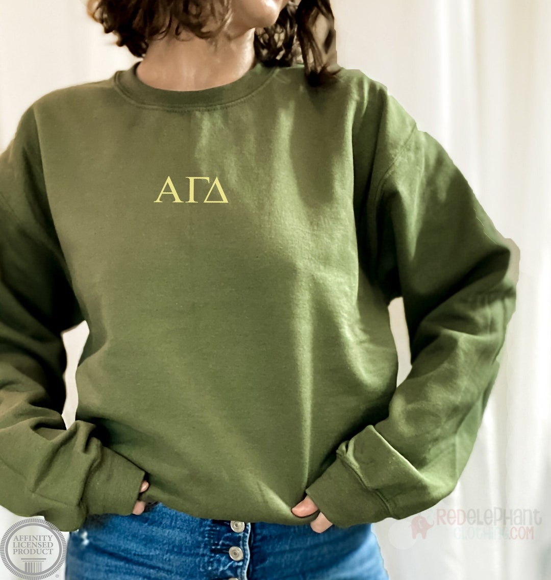 Alpha Gamma Delta Embroidered Sweatshirt, Alpha Gam Crew Neck Pullover ...