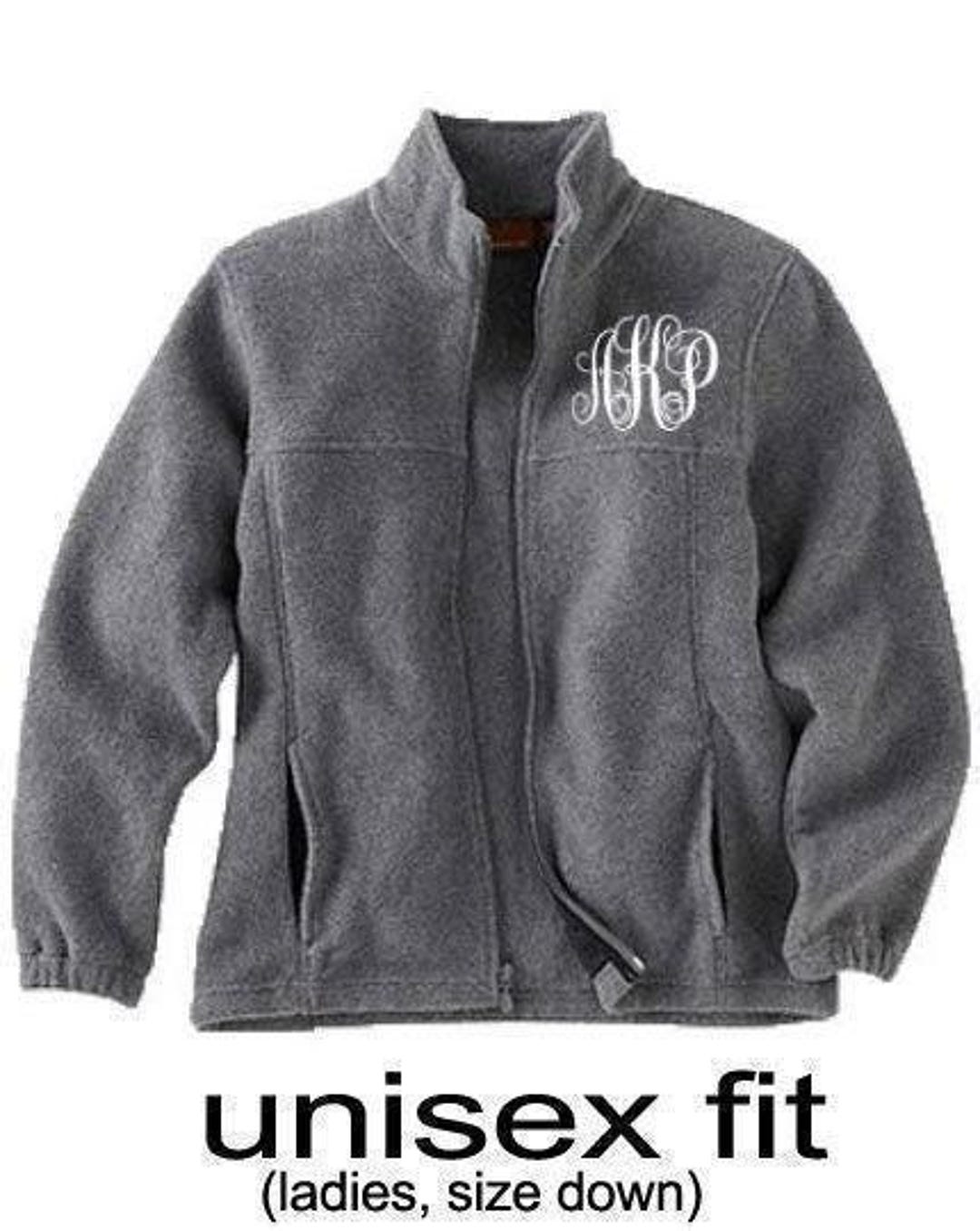 Monogrammed Full Zip Jacket, Monogrammed Fleece Jacket, Personalized ...