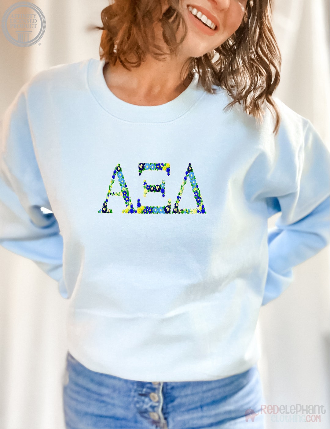 Alpha Xi Delta Embroidered Sweatshirt, Axid Crew Neck Pullover Sorority ...