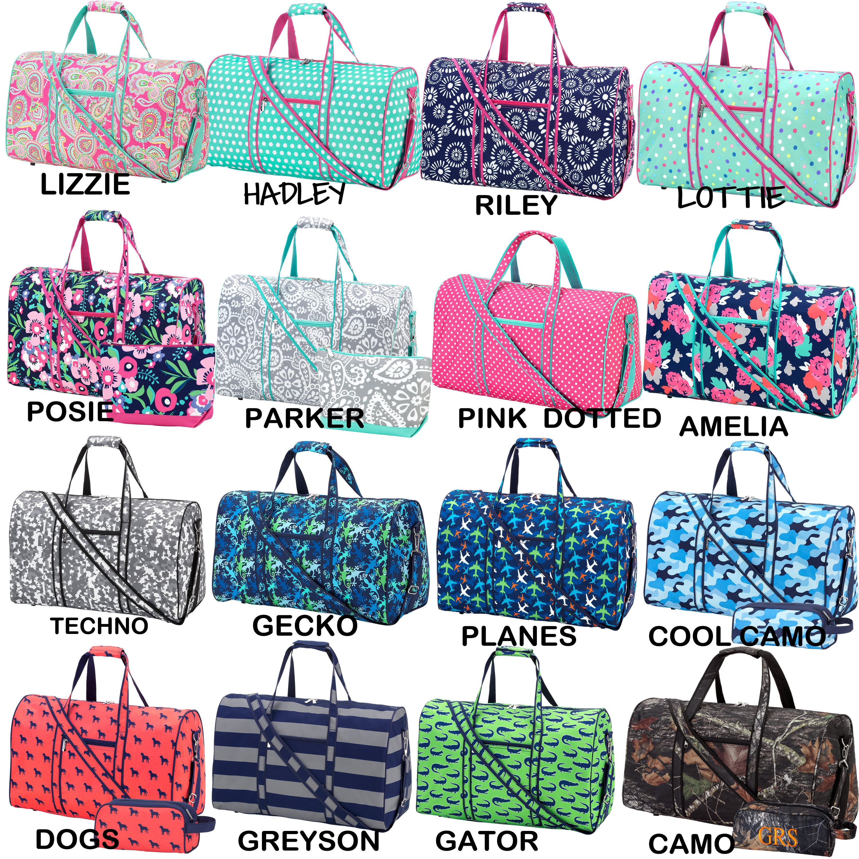 Monogram Duffle Bag Personalized Duffel Bag Overnight Tote | Etsy