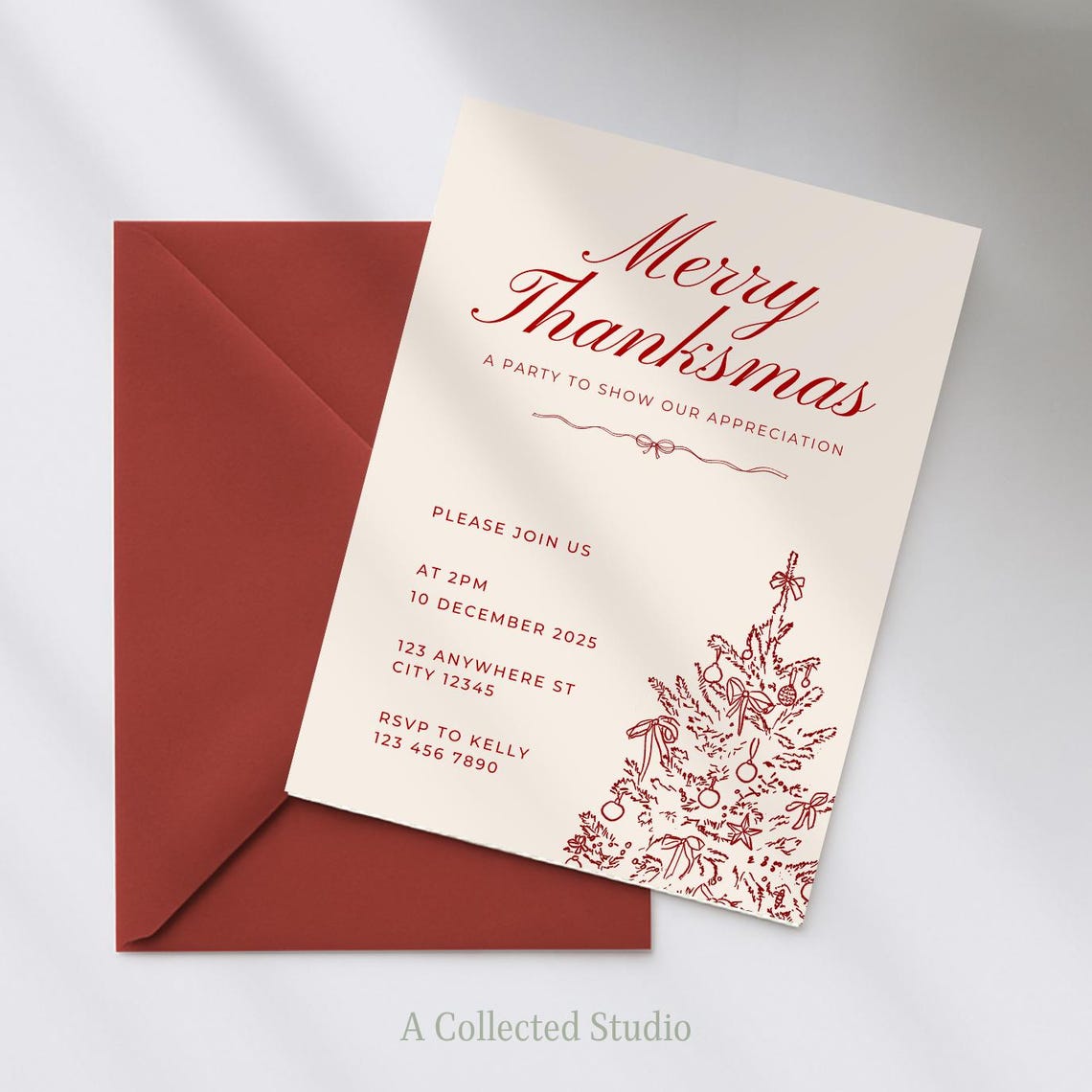 Merry Thanksmas Party Invitation | Editable Canva Template | Modern ...