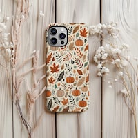 Cute Pumpkin & Autumn Leaves Fall Collage Phone Case, Trendy Aesthetic ...