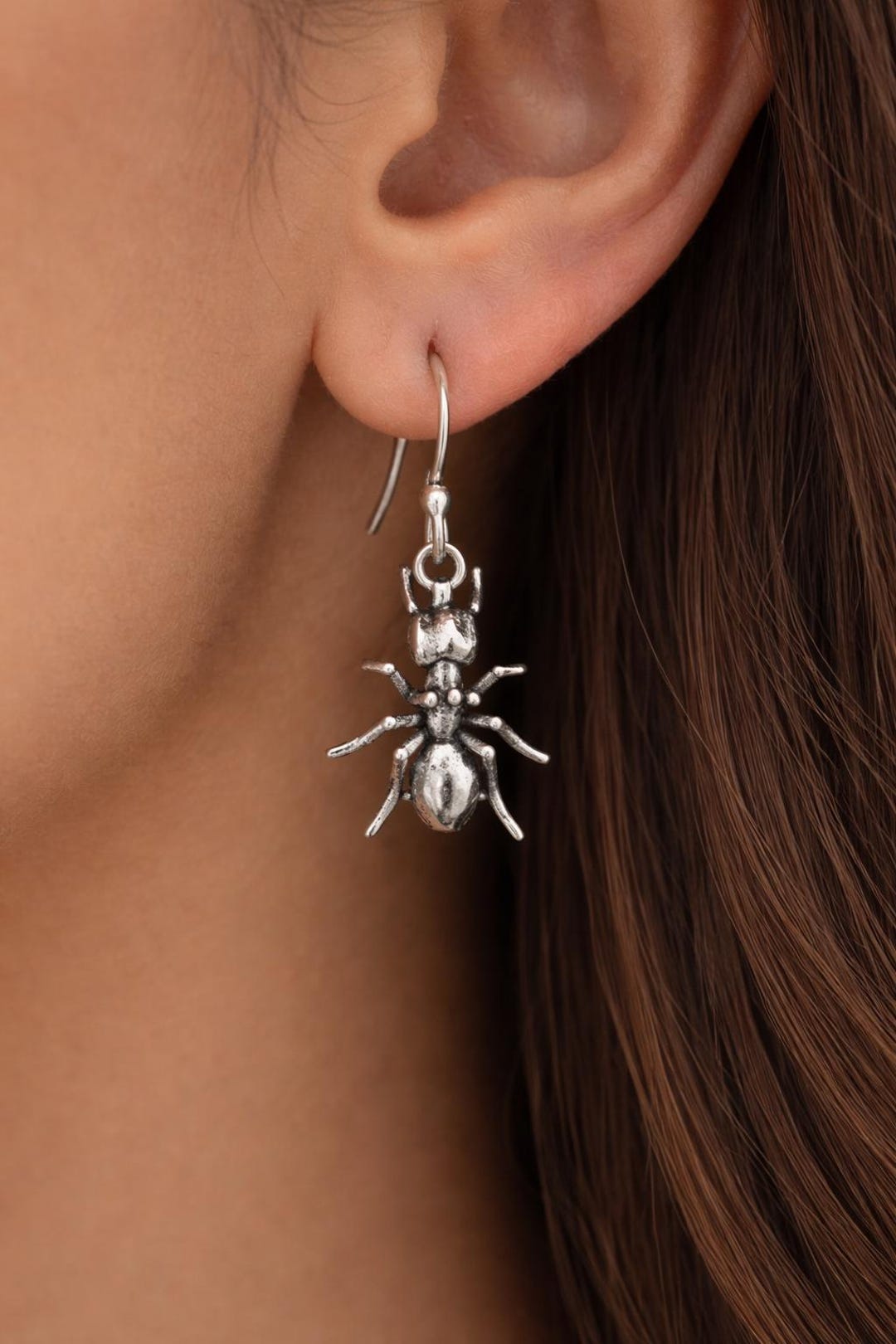 Ant Silver Dangle Earrings, Insect Drop Earrings, Gothic Nature ...