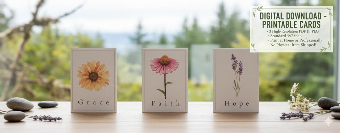 Mini Encouragement Cards | Watercolor Floral Prints (digital Download ...