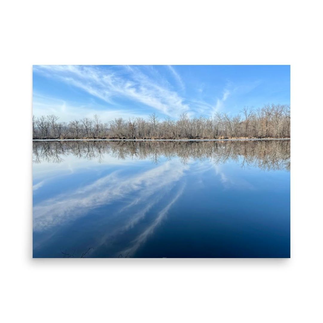 Poster - Water Reflection Photo - Mississippi Backwaters, Minimalist ...