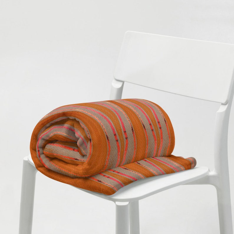Rust Orange Throw Blanket tempo Print From - Etsy