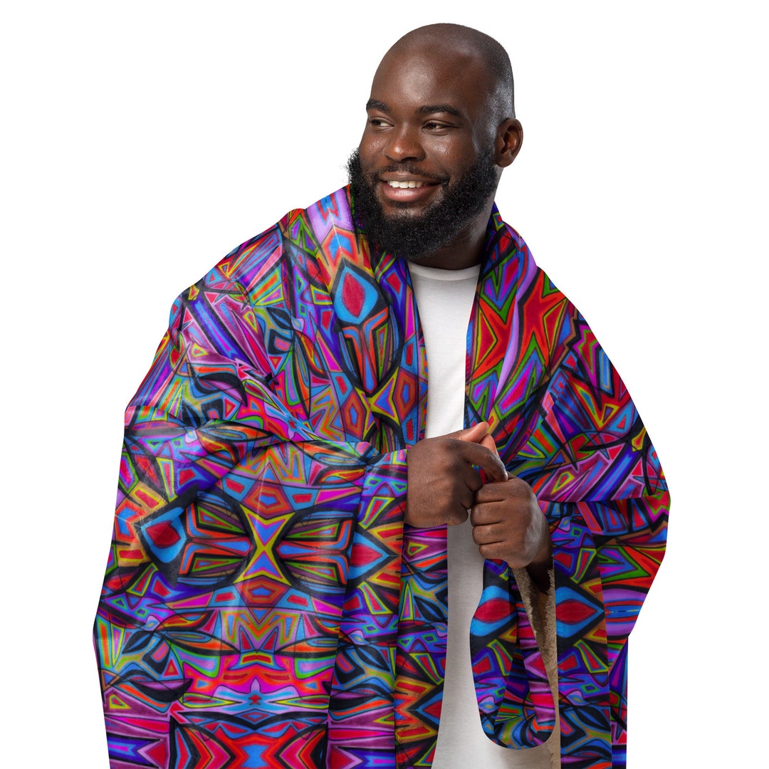 Maximalist Sherpa Blanket, Two Sizes Red and Magenta Maximalist Style ...
