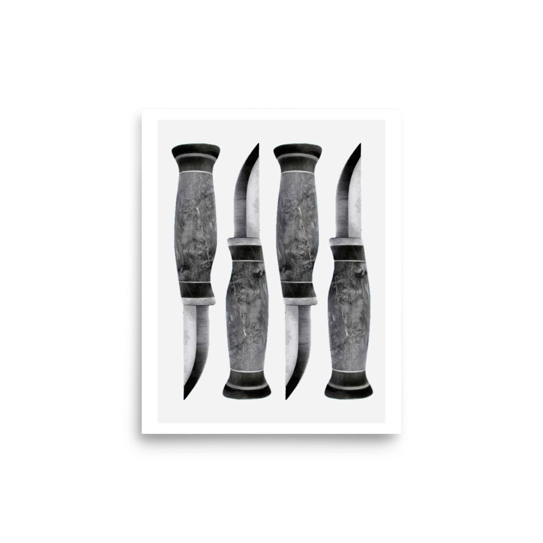 Birch Knives Poster - Black and White Knife Pop Art Poster, Sami Knives ...