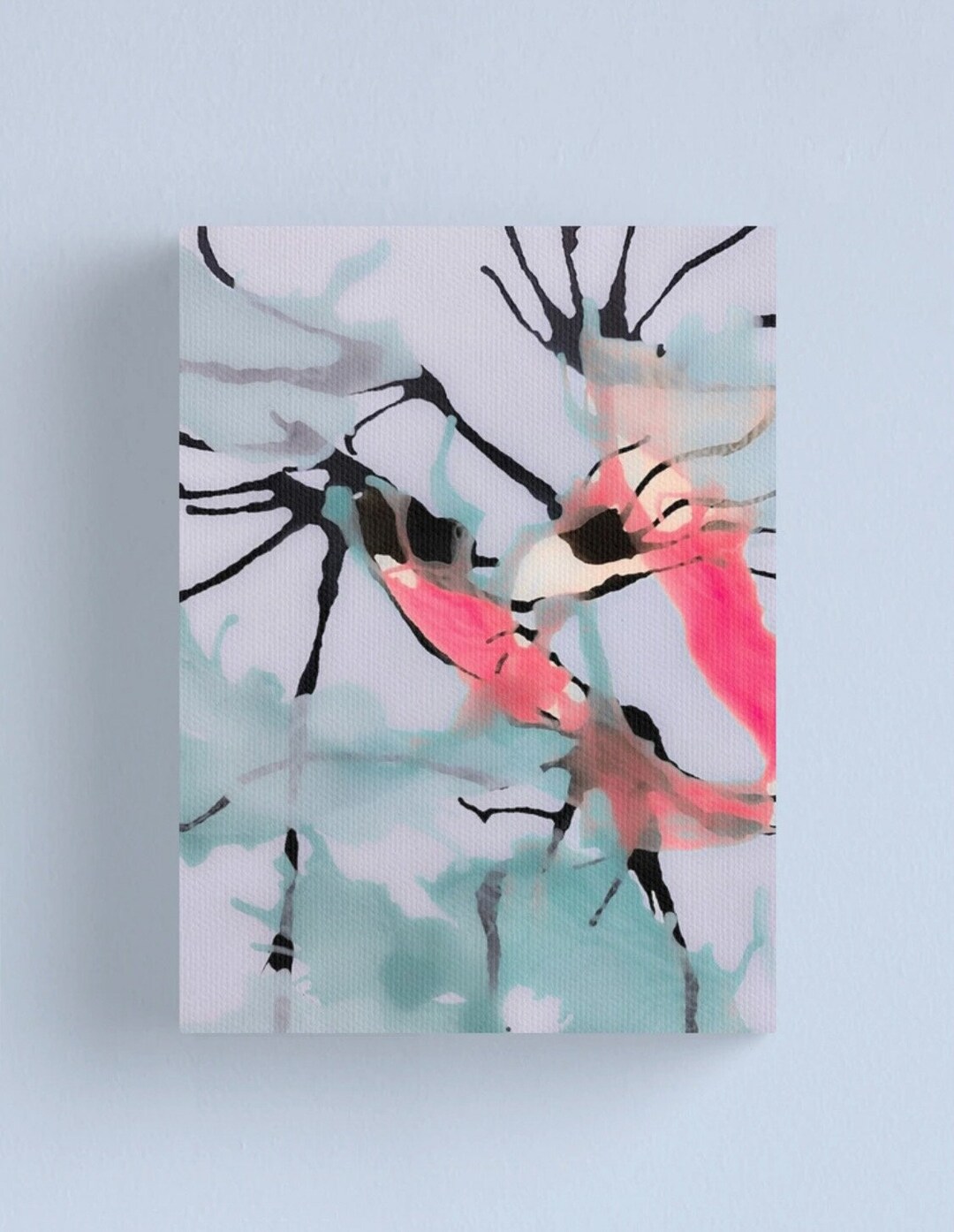 Powder Blue Ink Painting, Digital Abstract Art Download, Periwinkle ...