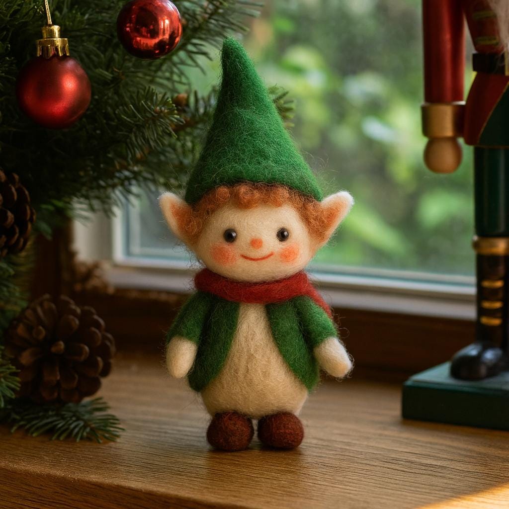 Personalized Christmas Elf Ornament – Handmade Wool Felt Holiday Decor ...