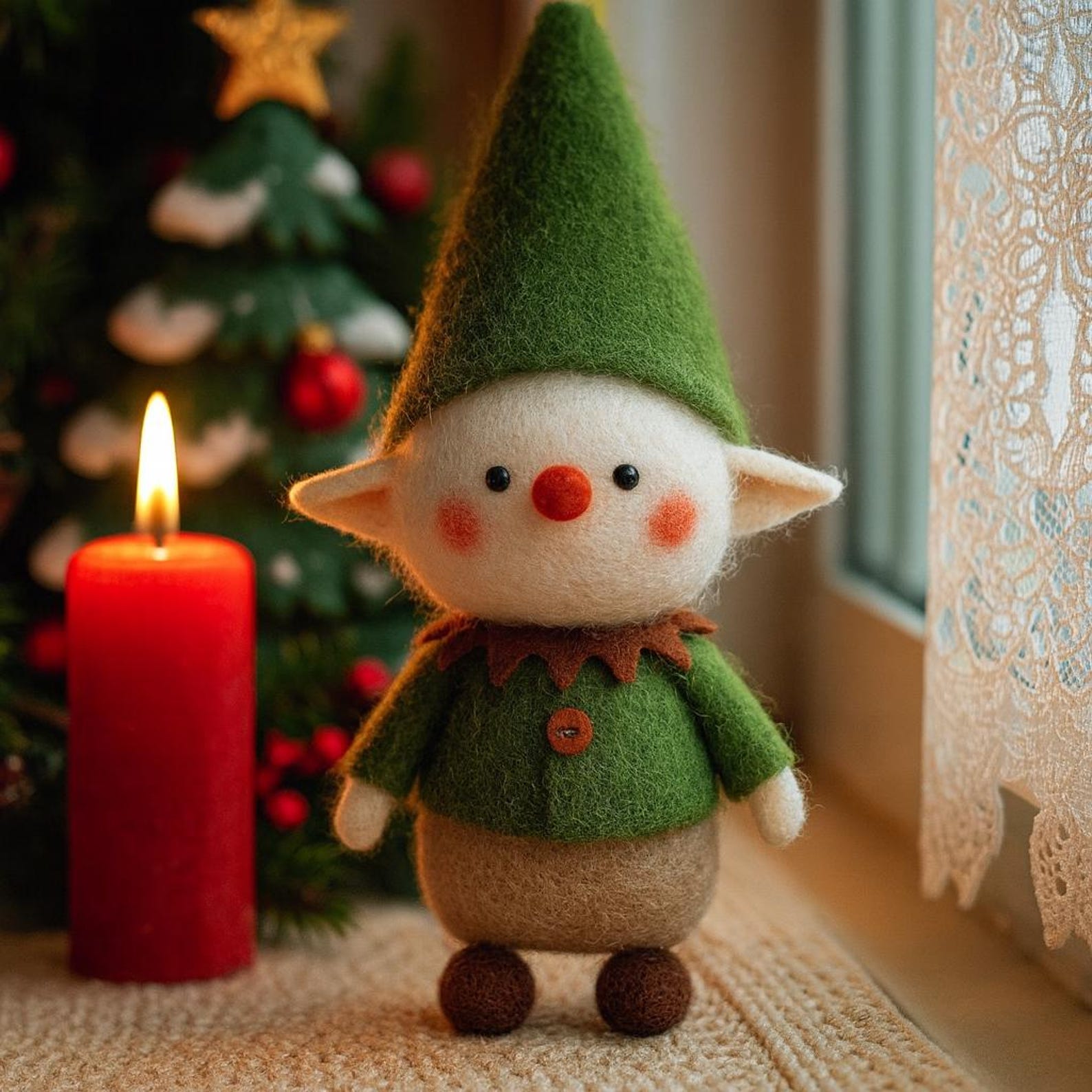 Personalized Christmas Elf Ornament – Handmade Wool Felt Holiday Decor ...