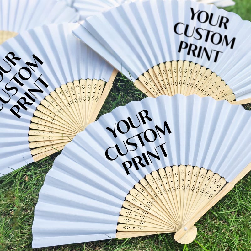 Hand Fan With Custom Logo - Etsy