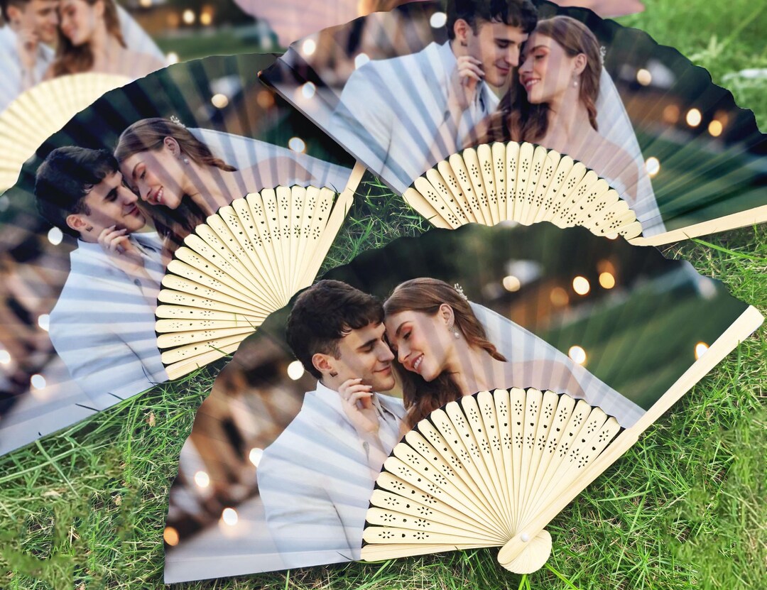 Custom Wedding Fan With Photo, Bulk Ceremony Hand Fans, Engagement ...