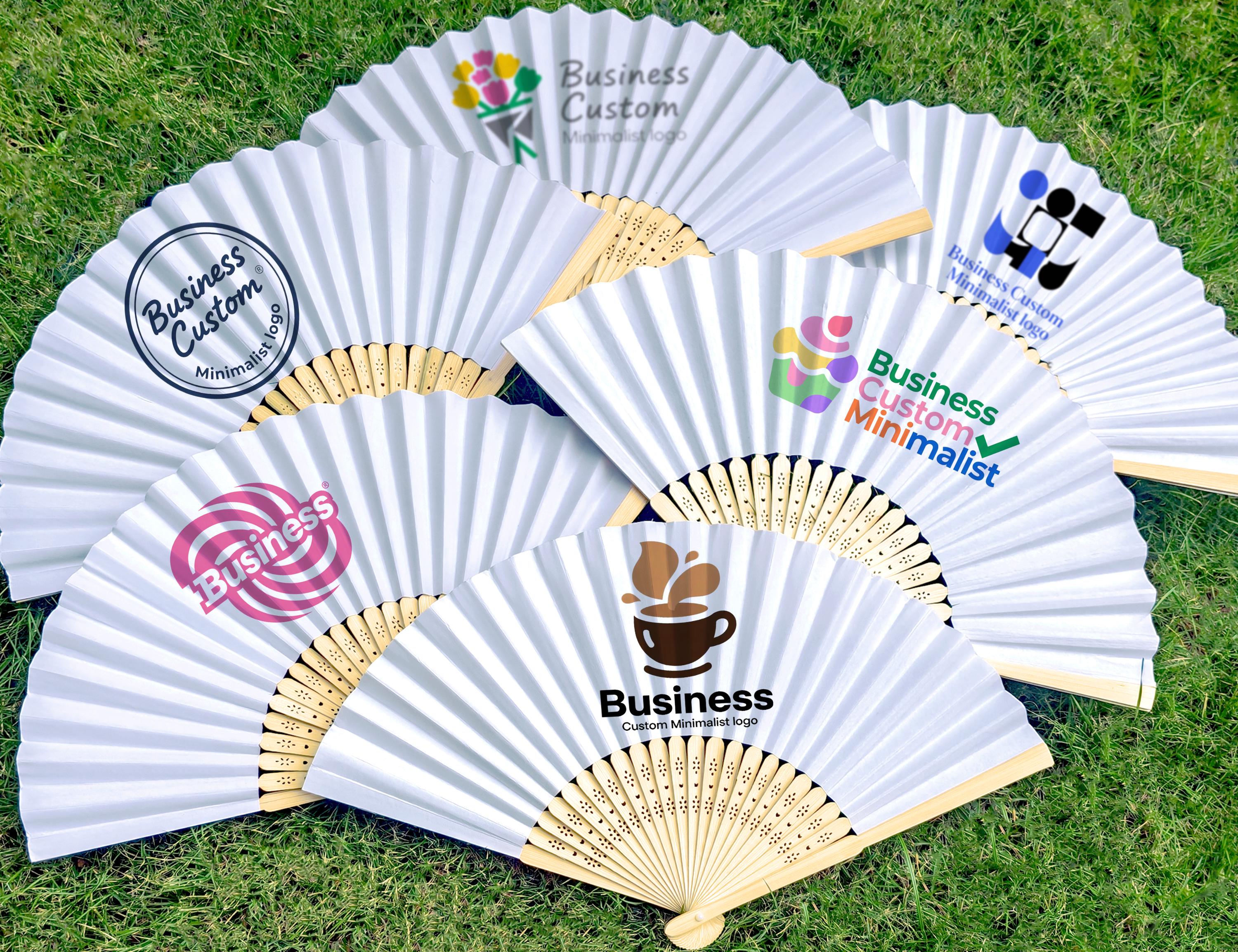 Personalized Hand Fans, Custom Folding Hand Fan With Text, Name, Logo ...