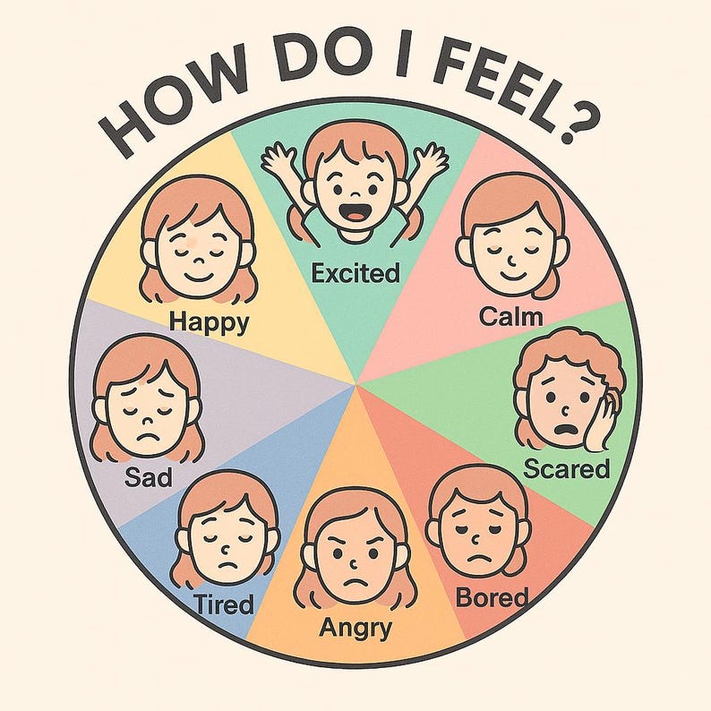 Girl Emotion & Behavior Charts – How Do I Feel Wheel, Cool-down Zone ...