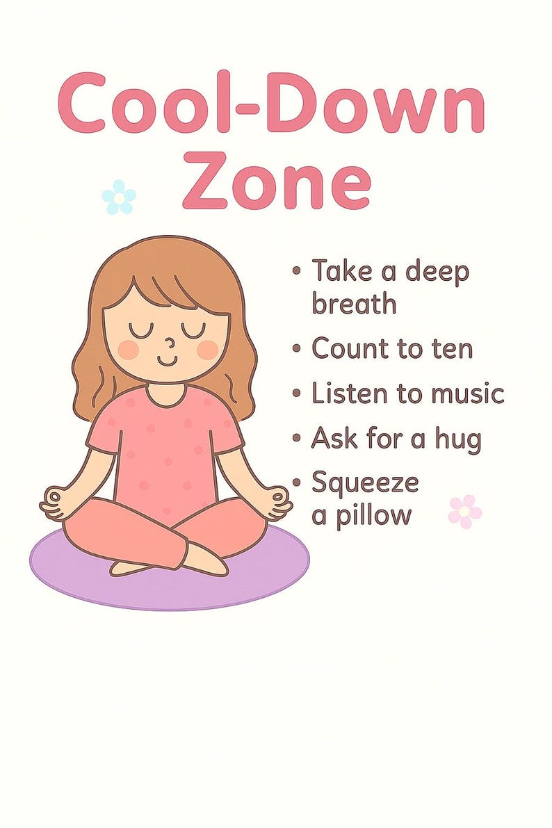 Girl Emotion & Behavior Charts – How Do I Feel Wheel, Cool-down Zone ...
