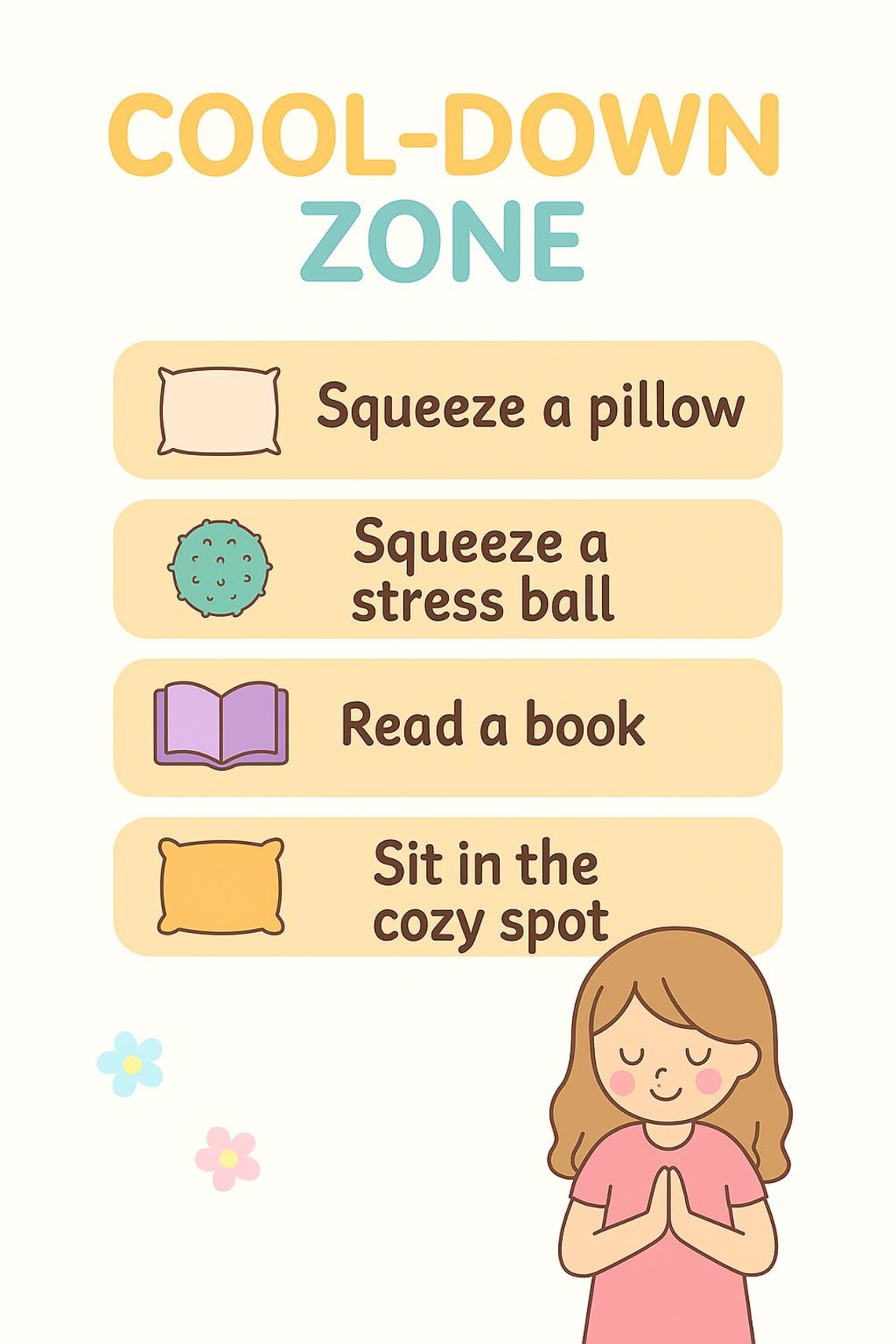 Girl Emotion & Behavior Charts – How Do I Feel Wheel, Cool-down Zone ...