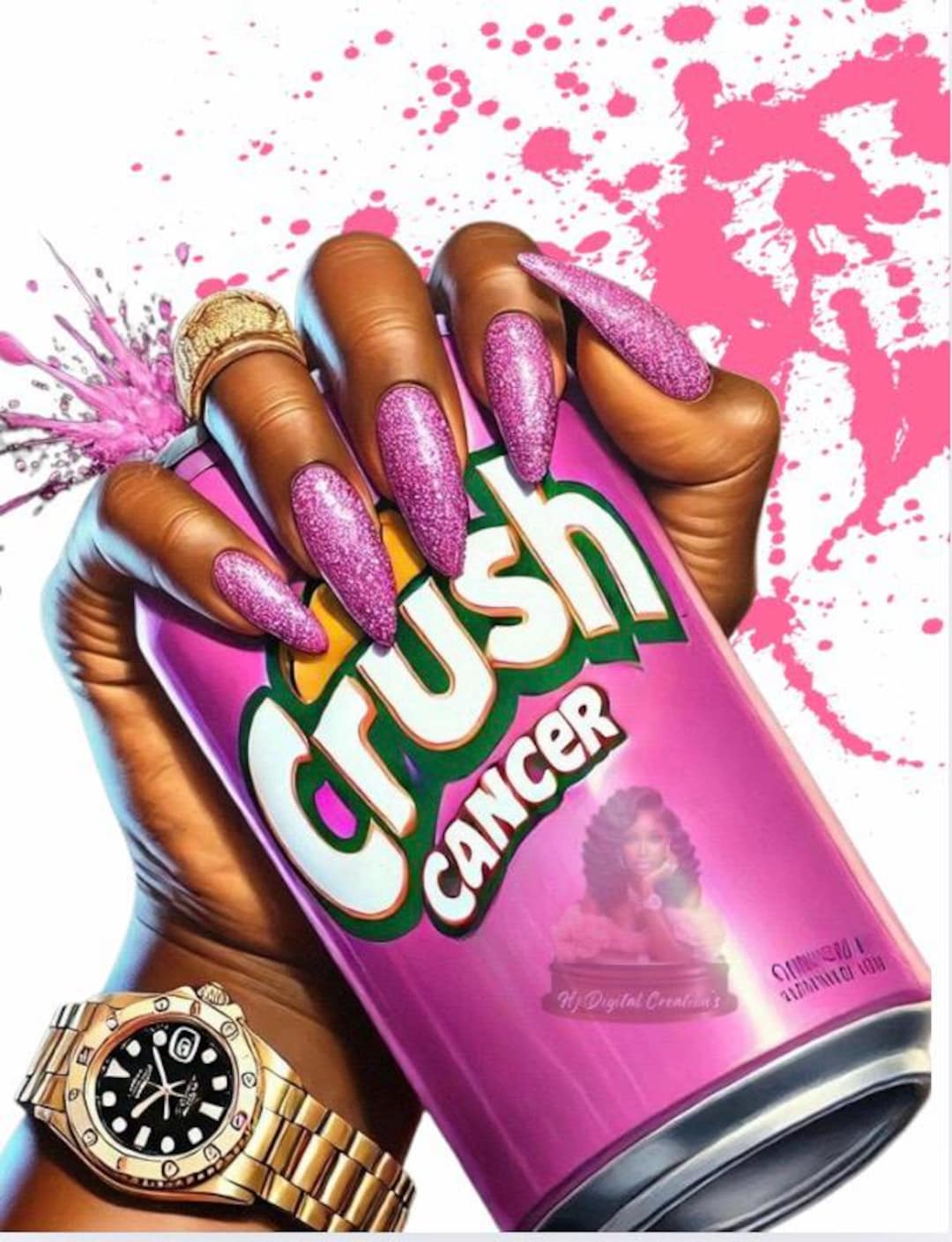 Crush Cancer Digital Image - Etsy