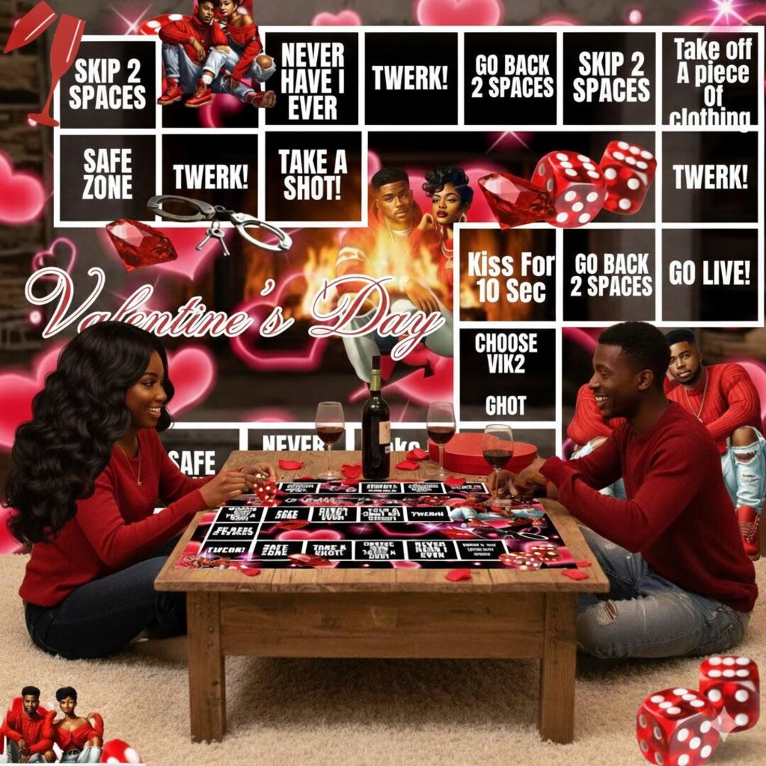 Valentine’s Day Couples Game Board Template - Etsy