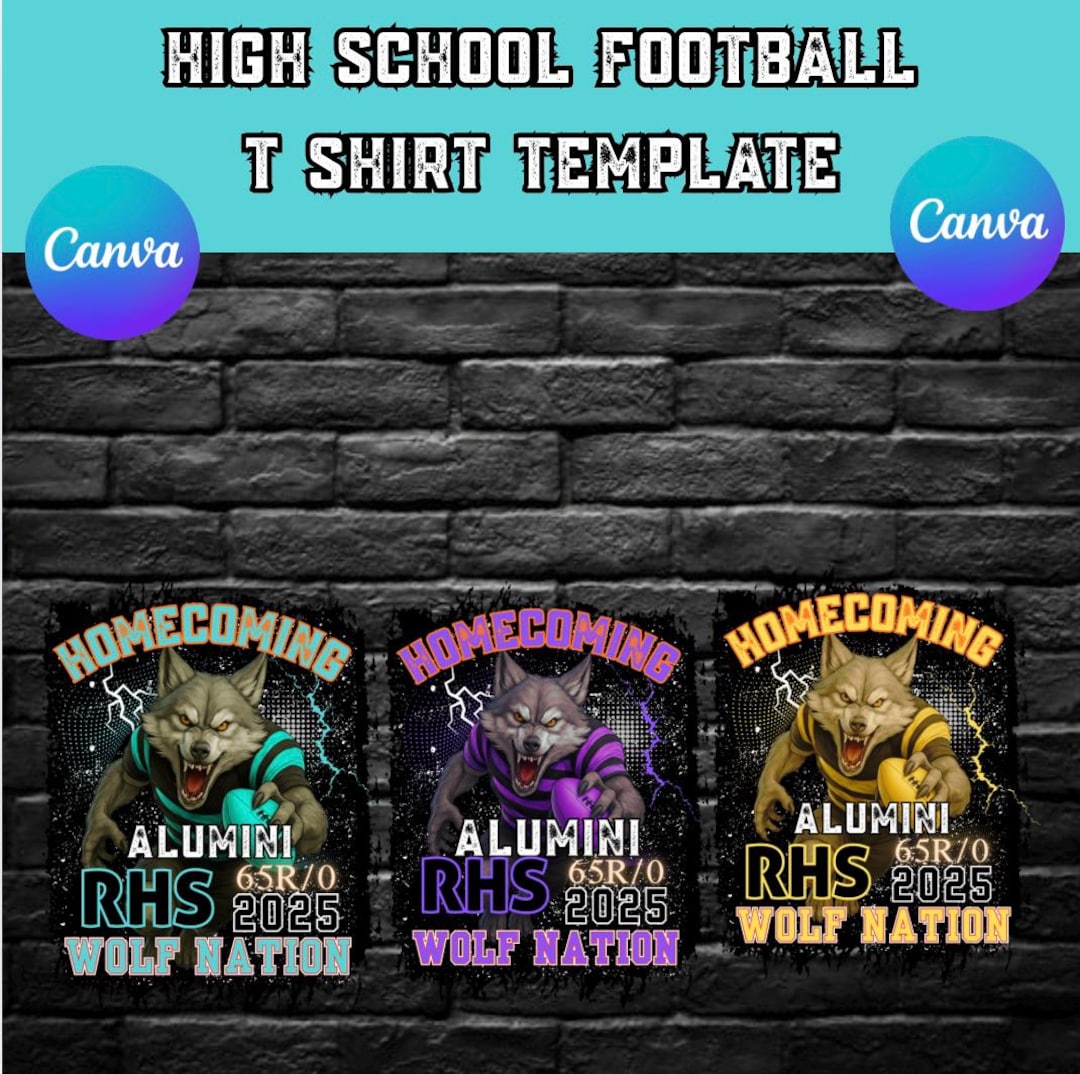 High School Football T Shirt Template - Etsy