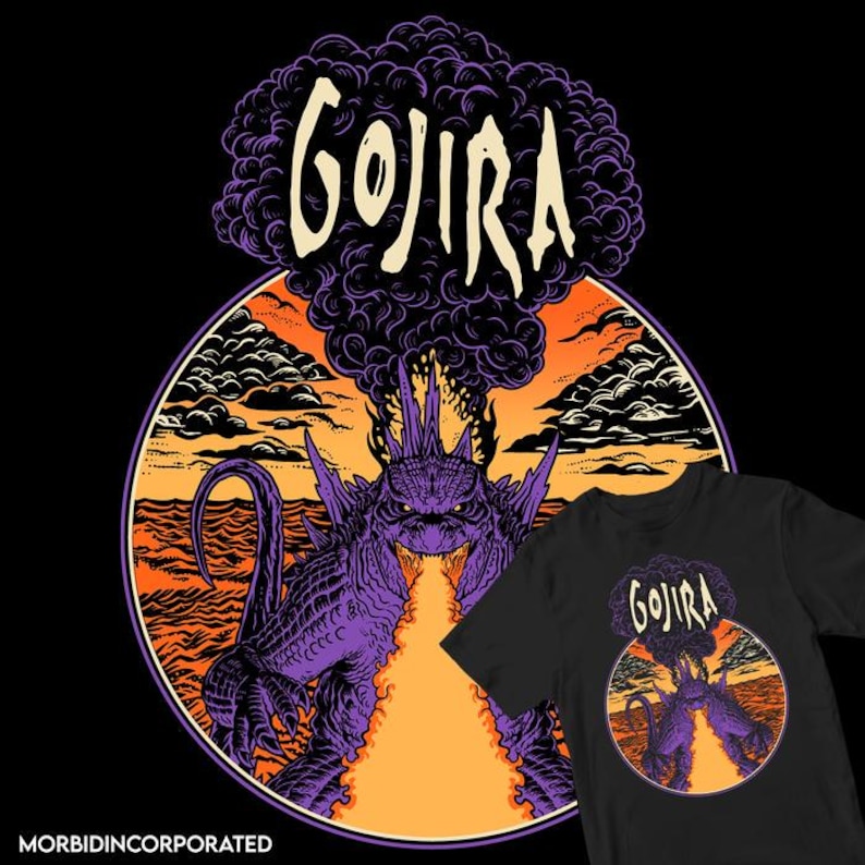 Gojira Kaiju T-shirt: Vintage Godzilla Inspired Metal Tee - Etsy