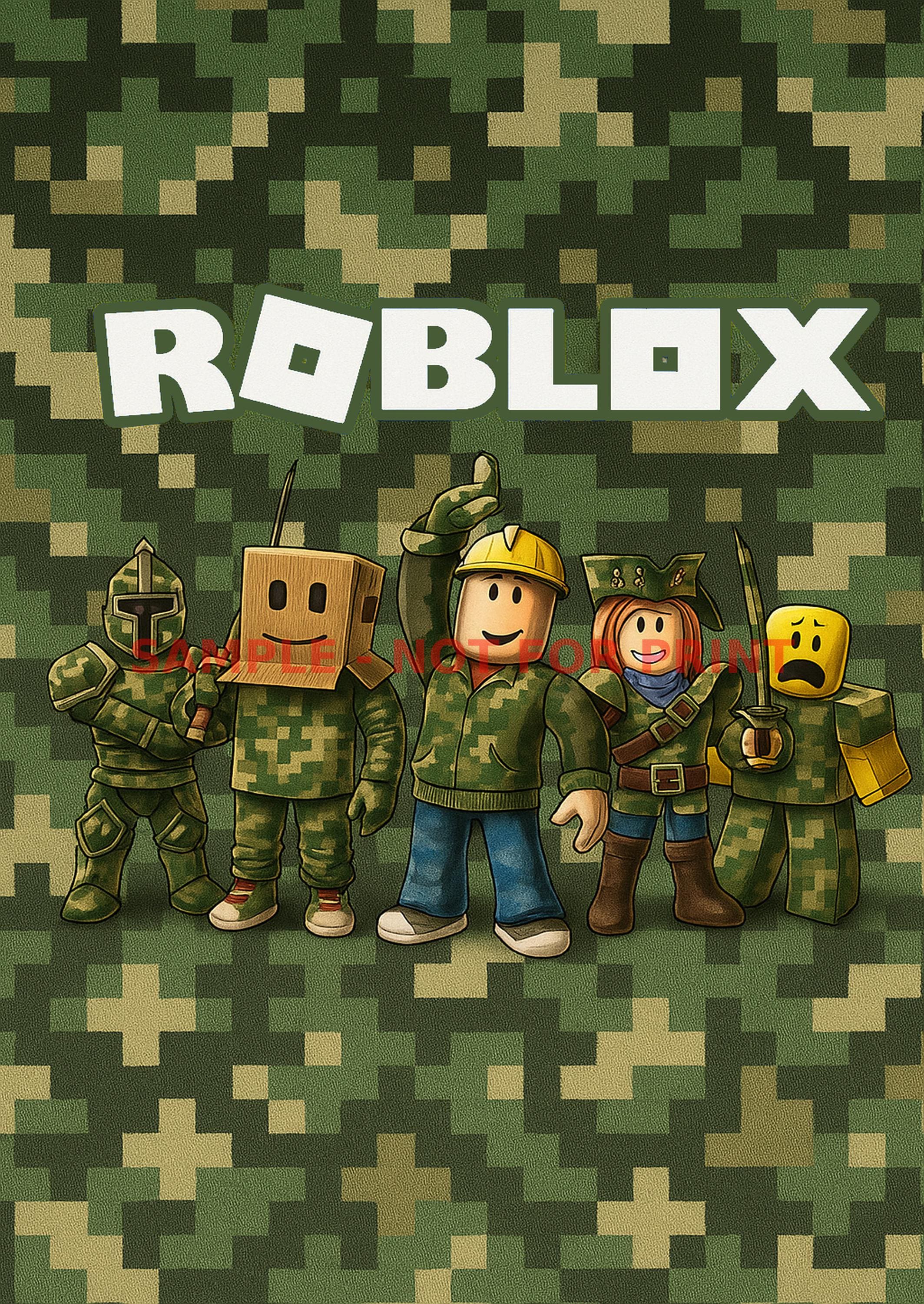 Roblox Camo Poster Printable | Roblox Wall Art | Digital Download ...