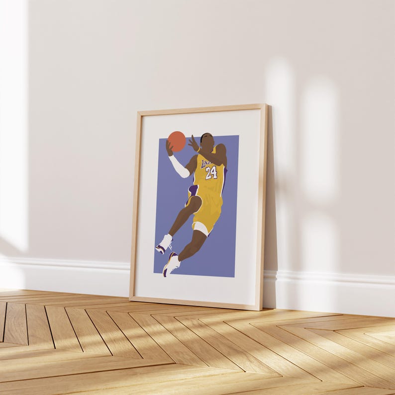 Kobe Bryant Poster - Basketball Poster, Minimalist Wall Art ...