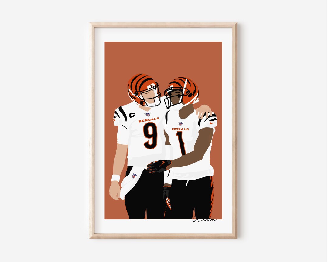 Joe Burrow Poster Football Wall Art | Minimalist Joe Burrow NFL ...