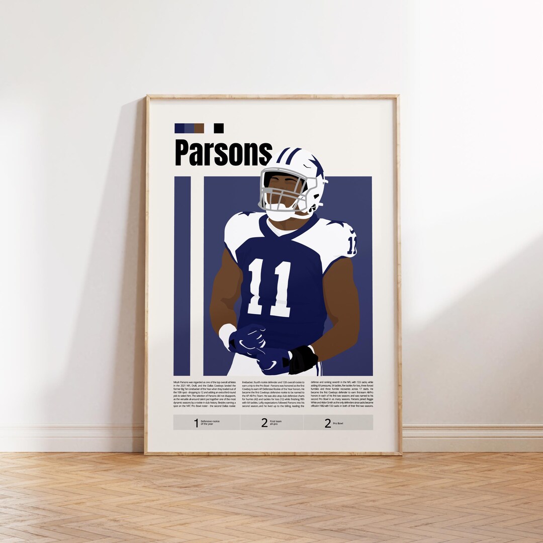 Micah Parsons Poster, NFL Poster, Dallas Cowboys - Etsy