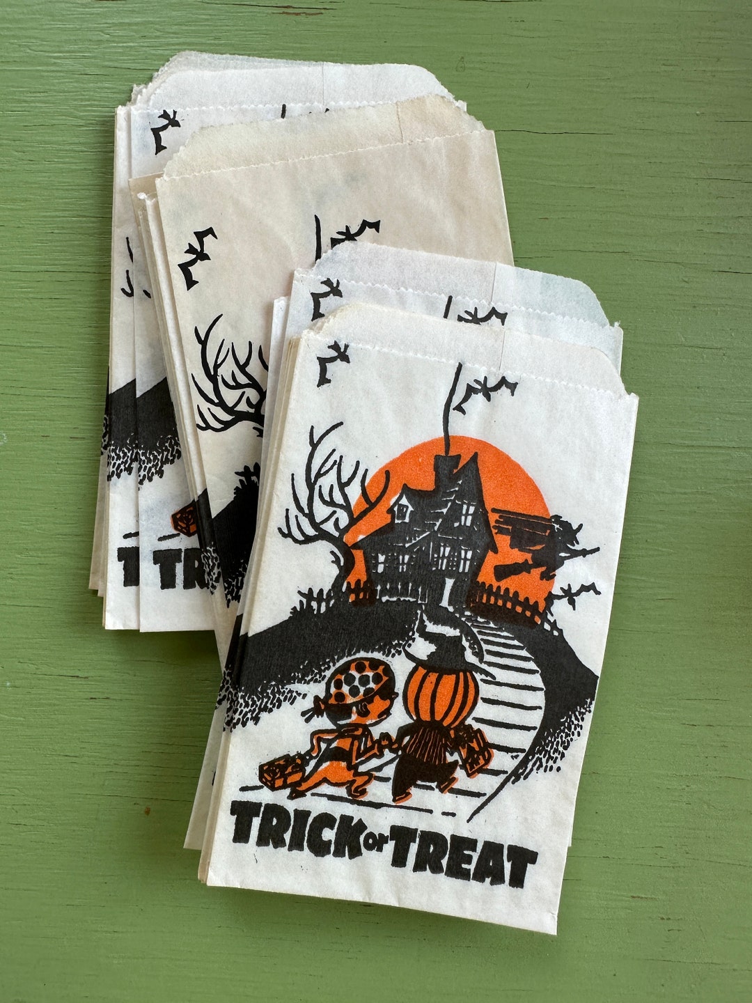 Vintage Halloween Trick or Treat Paper Bag, Smaller for Treats, ONE ...