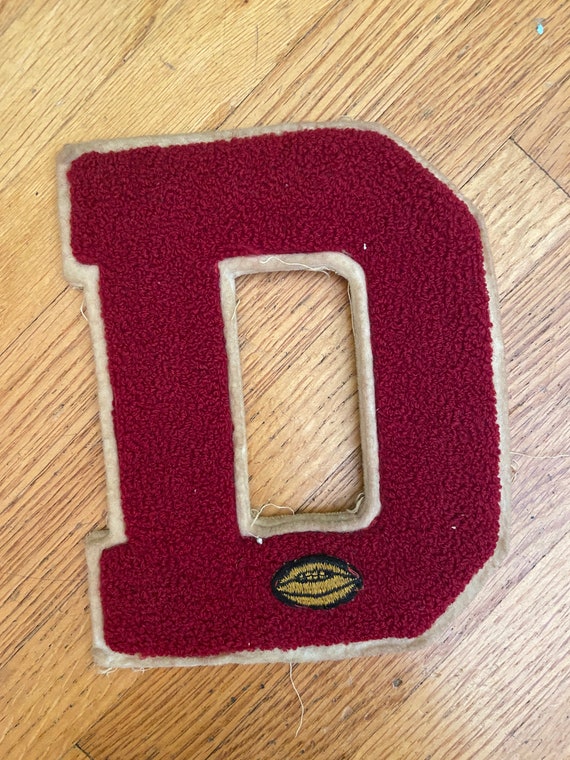 Vintage Letterman Letter D Football Maroon Chenille - Etsy