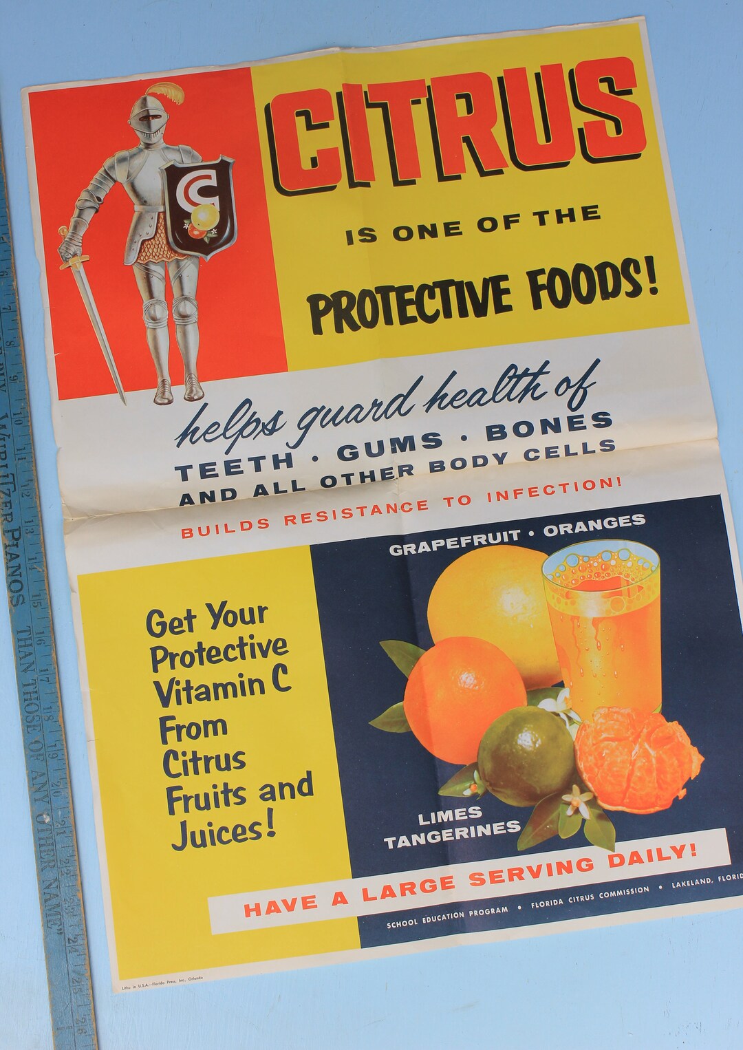 Vintage Poster, Citrus, Florida Citrus Commission, School Education ...