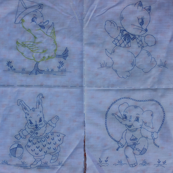 Pre Stamped Embroidery Baby Quilt - Etsy