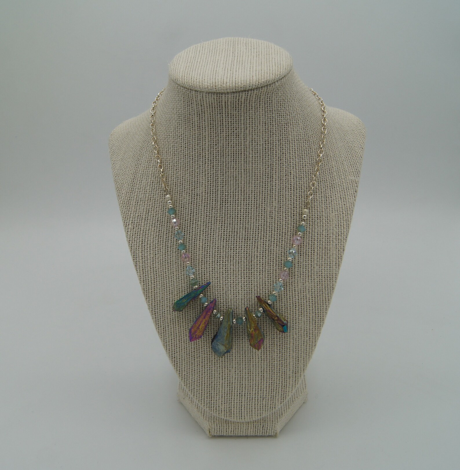 JAGGED SKYLINE Natural Quartz 5 Piece Quartz With Crystals Necklace - Etsy