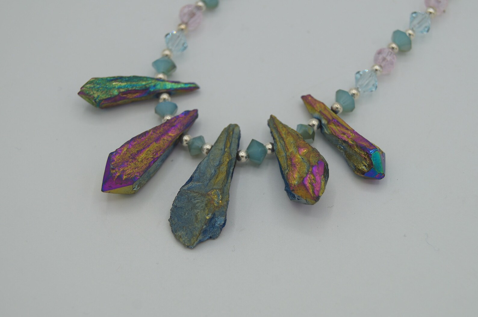 JAGGED SKYLINE Natural Quartz 5 Piece Quartz With Crystals Necklace - Etsy