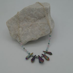 JAGGED SKYLINE Natural Quartz 5 Piece Quartz With Crystals Necklace - Etsy