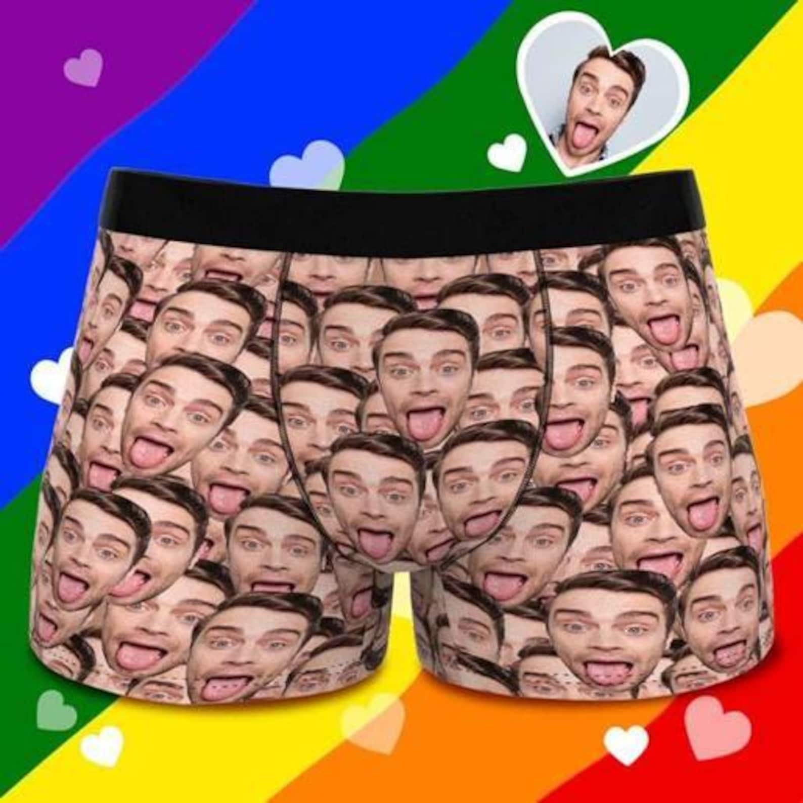 Personalized Face Boxers, Custom Underwear for Him, Photo Anniversary ...