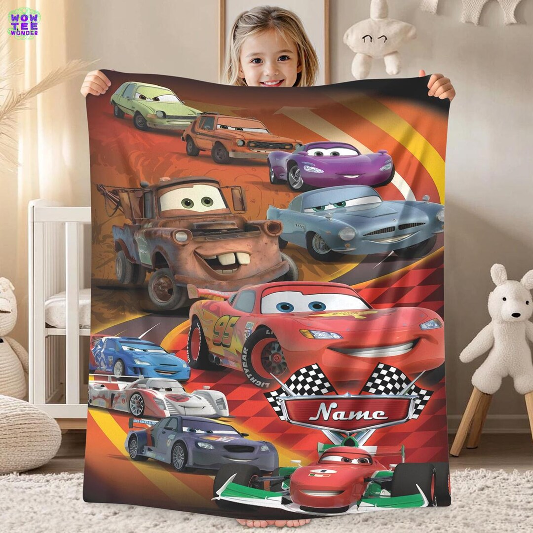 Personalized Disneyland Cars Blanket, Lightning Mcqueen Tow Mater ...